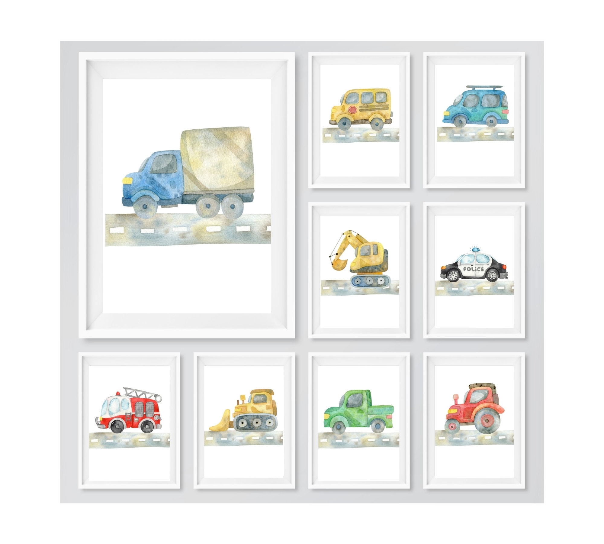 Transport Prints, Vehicle Wall Art, Car Print, Nursery Prints, Road ...