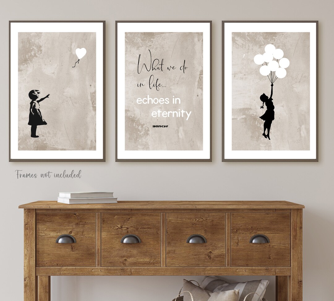SET OF 3 Banksy Prints, Banksy Wall Art, Banksy Print, Banksy Pictures ...