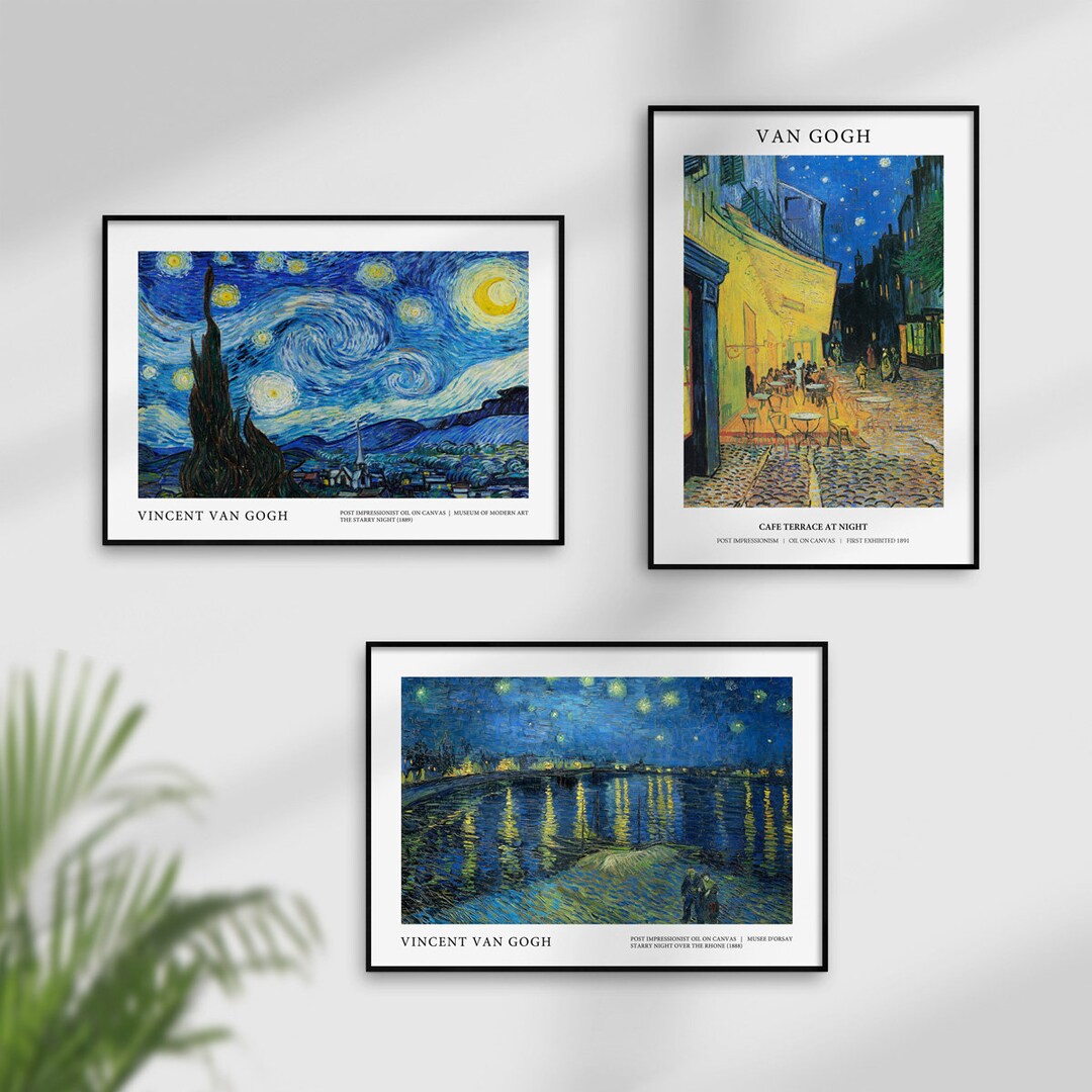 Van Gogh Posters Set, Paintings Gallery Wall Fine Art Prints, SET OF 3 ...