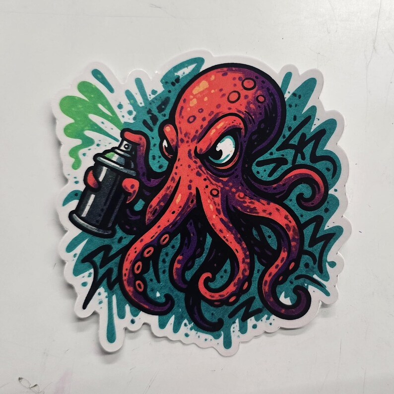 Spray Paint Octopus Decal - Etsy