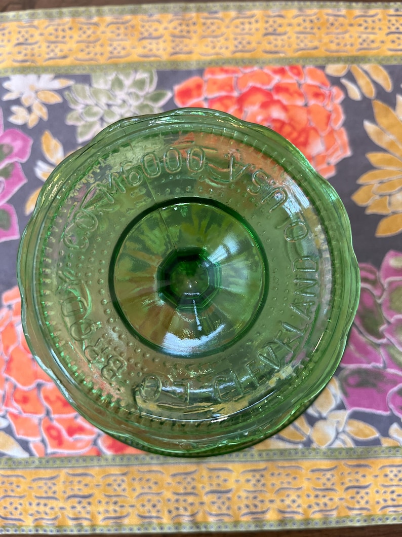Vintage Green Compote/ Pedestal Dish - Etsy