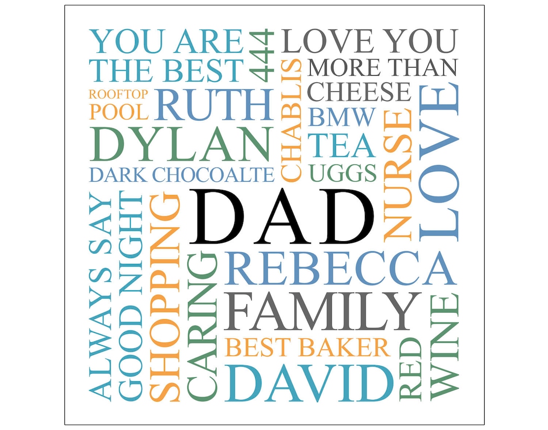 Personalised Word Art Typography Digital File - Etsy