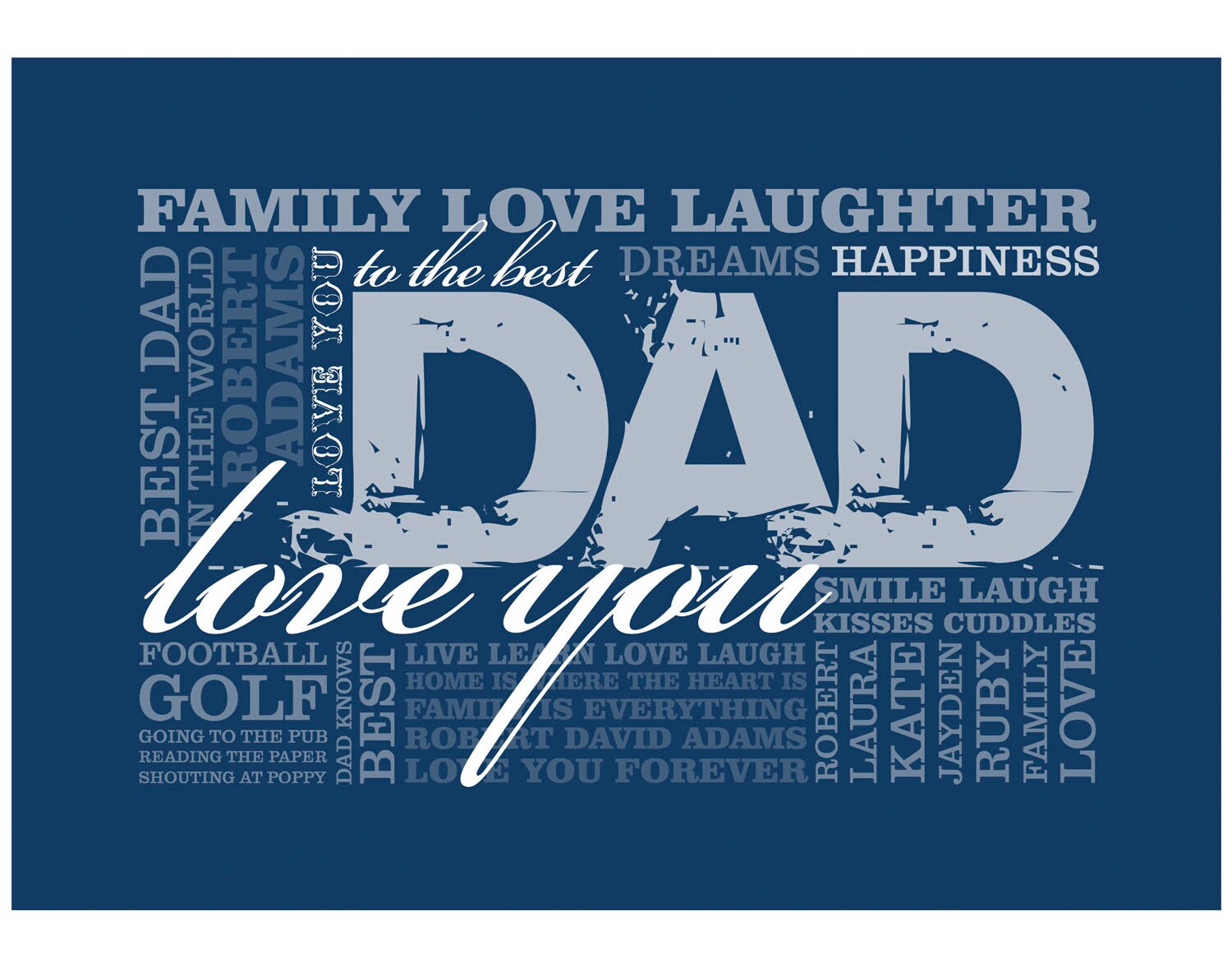 Personalised Dad Word Art Print Digital File - Etsy