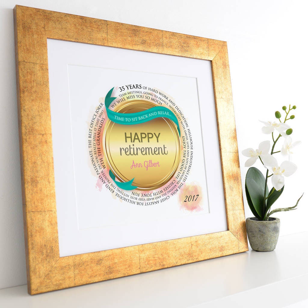 Personalised Retirement Award Art - Etsy