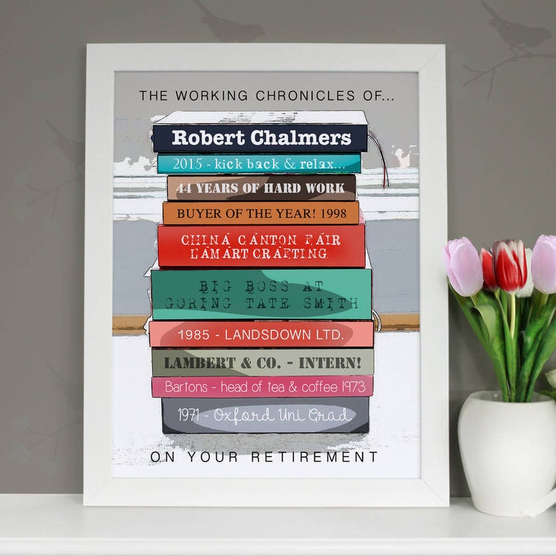 Personalised Retirement Book Art - Etsy