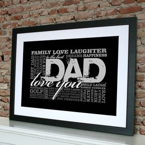 Personalised Dad Word Art Print - Etsy