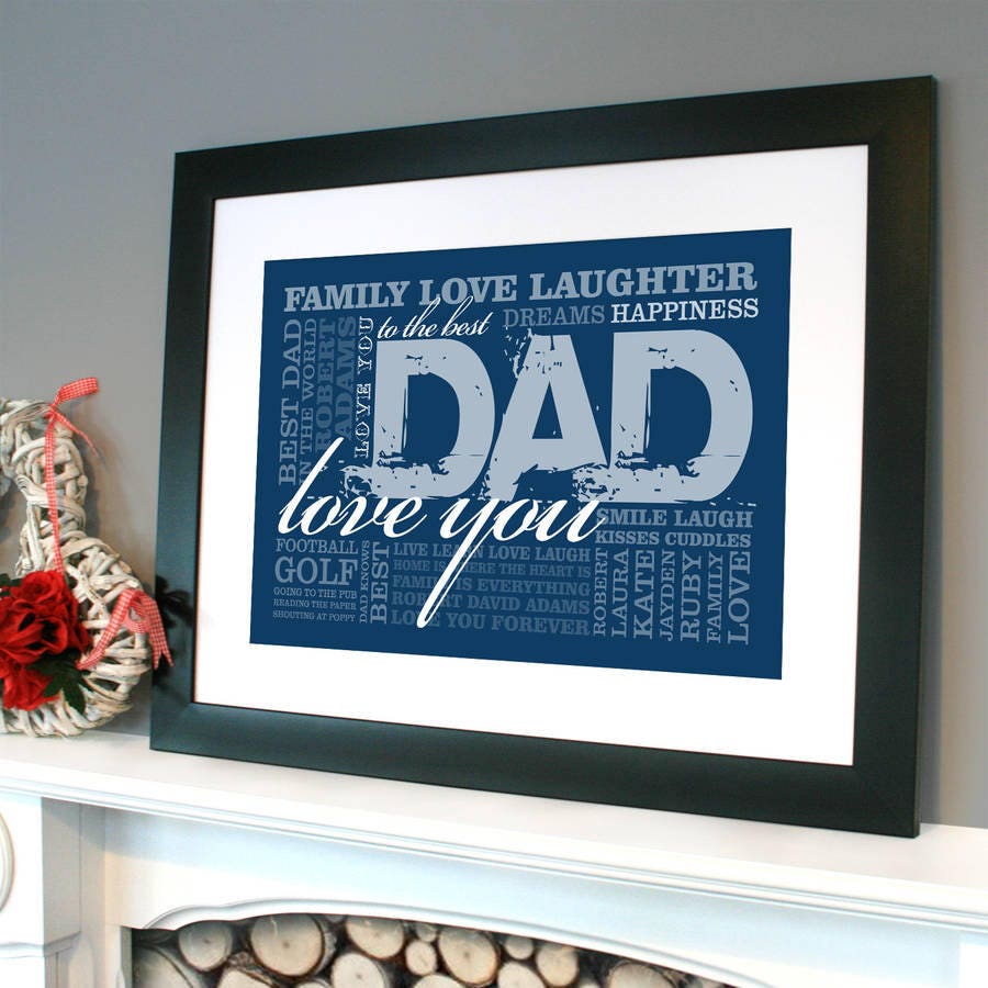 Personalised Dad Word Art Print - Etsy