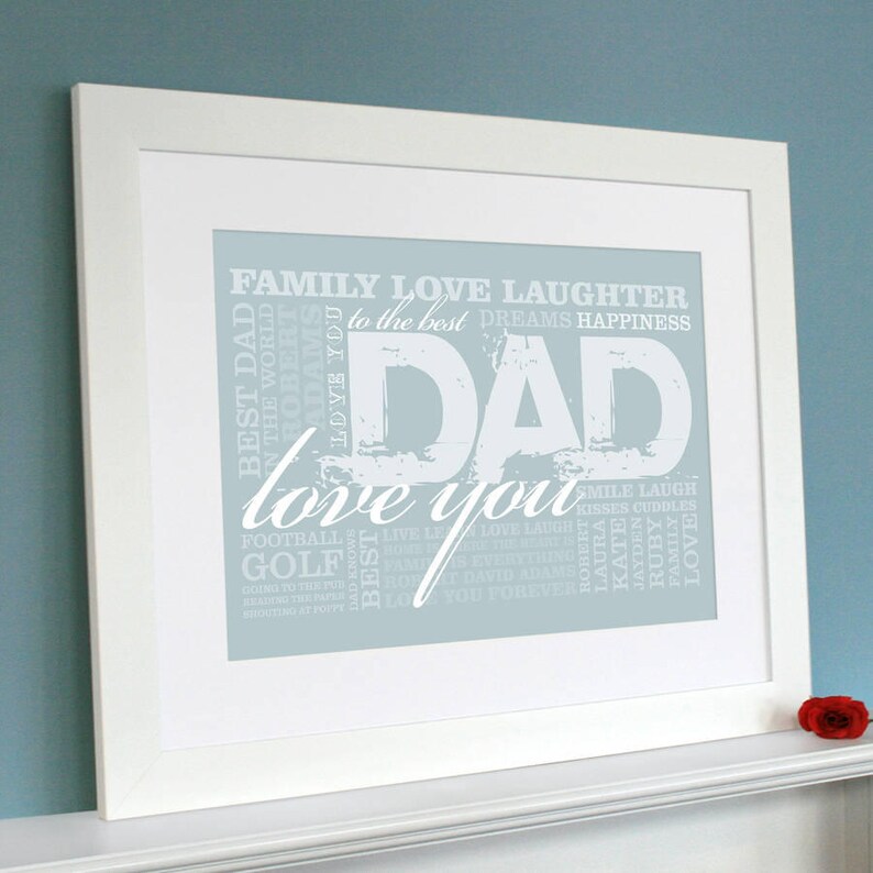 Personalised Dad Word Art Print - Etsy