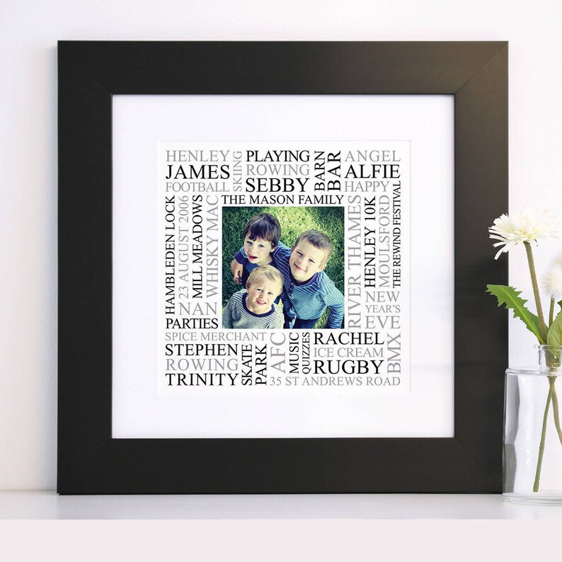Personalised Family Memories Photo Word Art - Etsy 日本