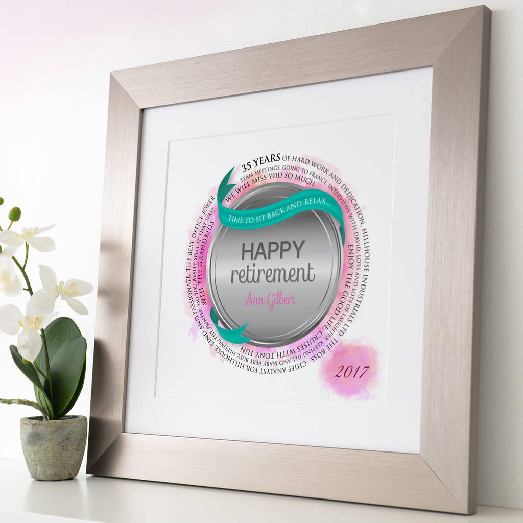 Personalised Retirement Award Art - Etsy