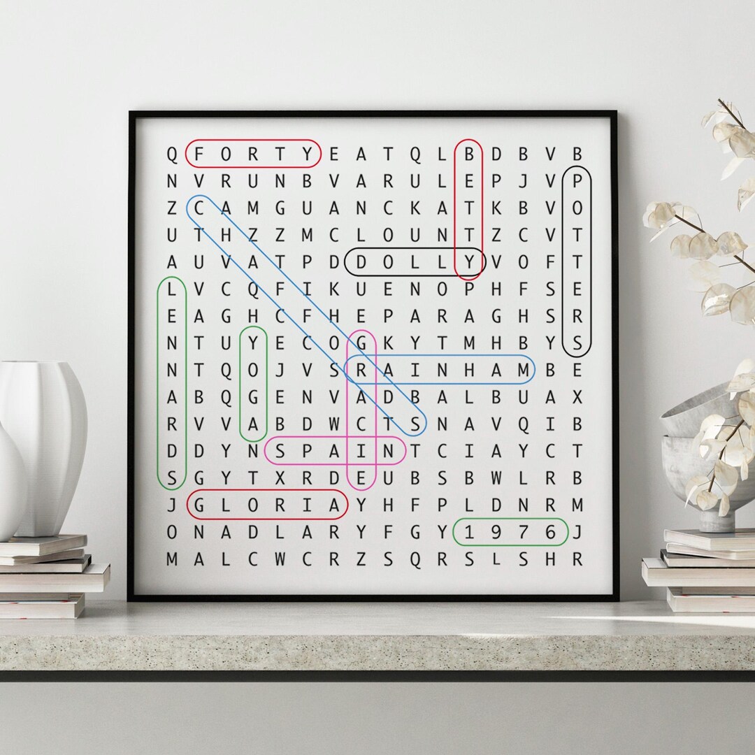 Personalised Word Search Art | Word Search Gift for Mum | Mother's Day ...