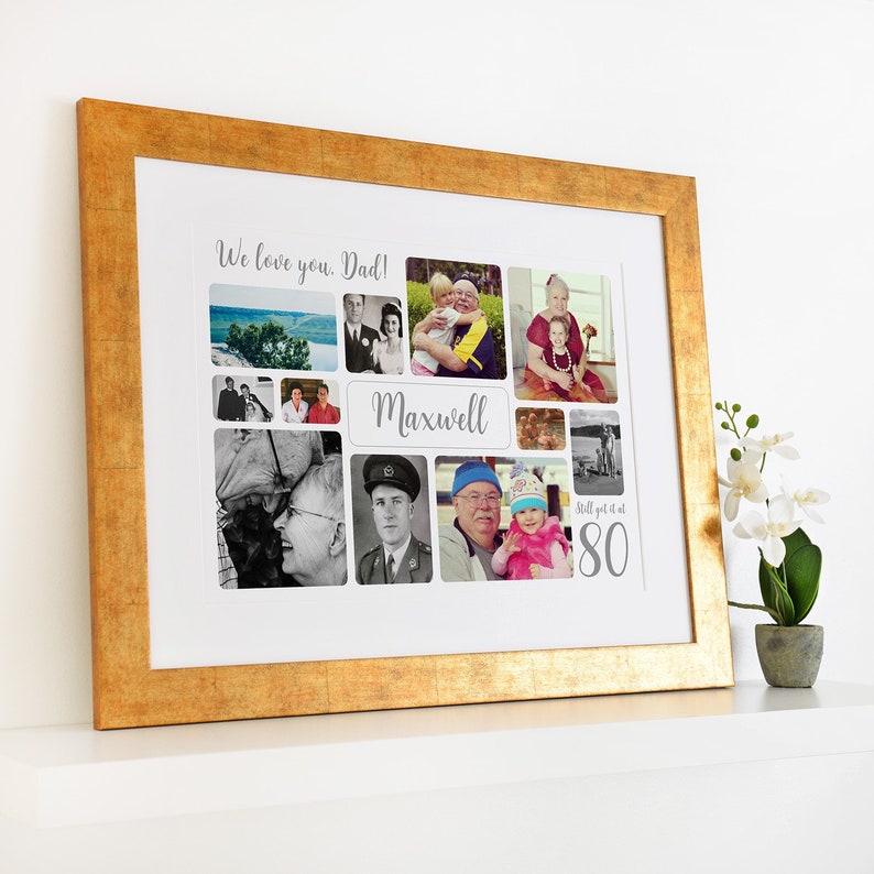 Personalised 80th Birthday Photo Collage - Etsy