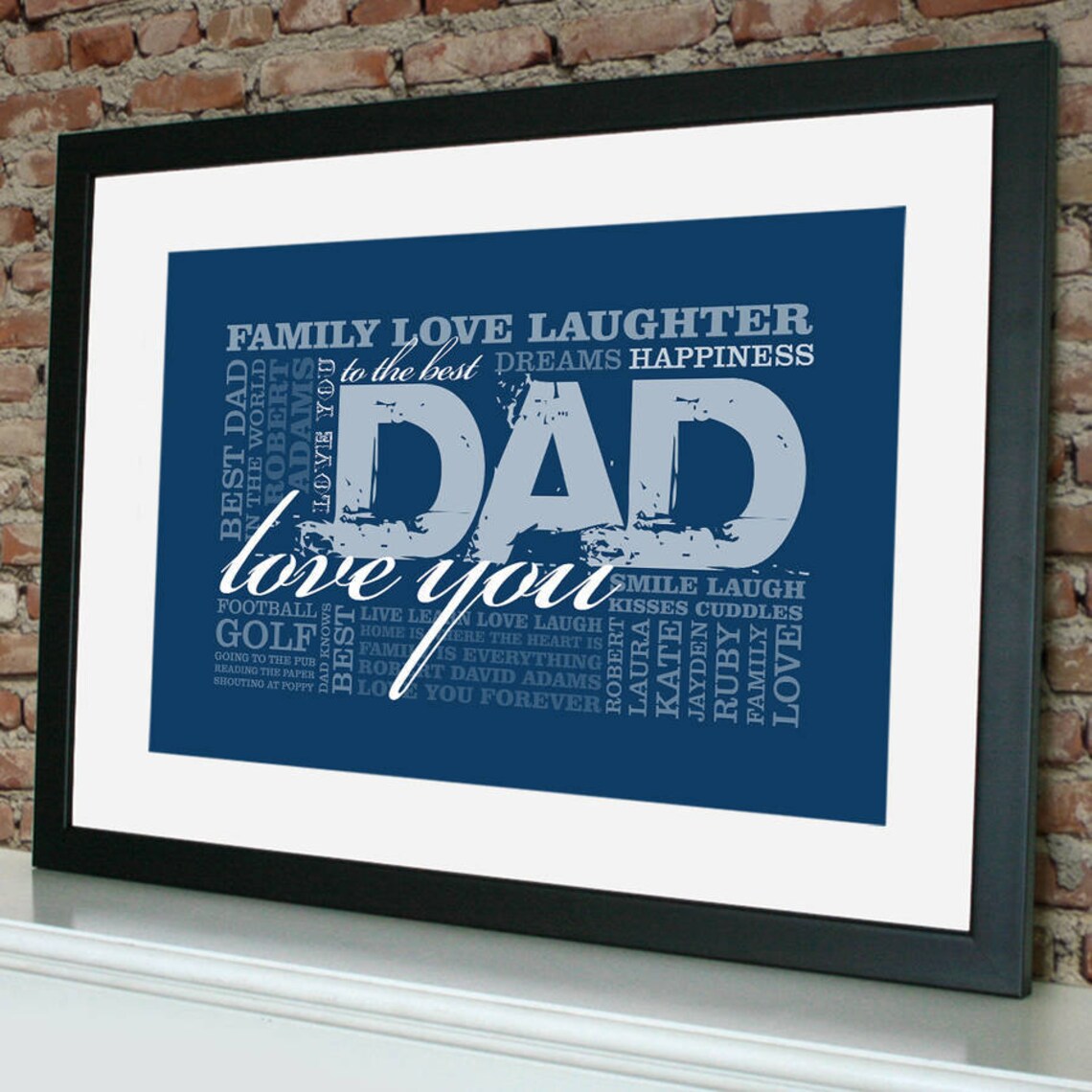 Personalised Dad Word Art Print - Etsy