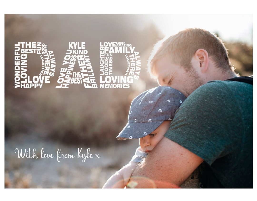 Personalised Dad Word Art Photo Art Digital File - Etsy