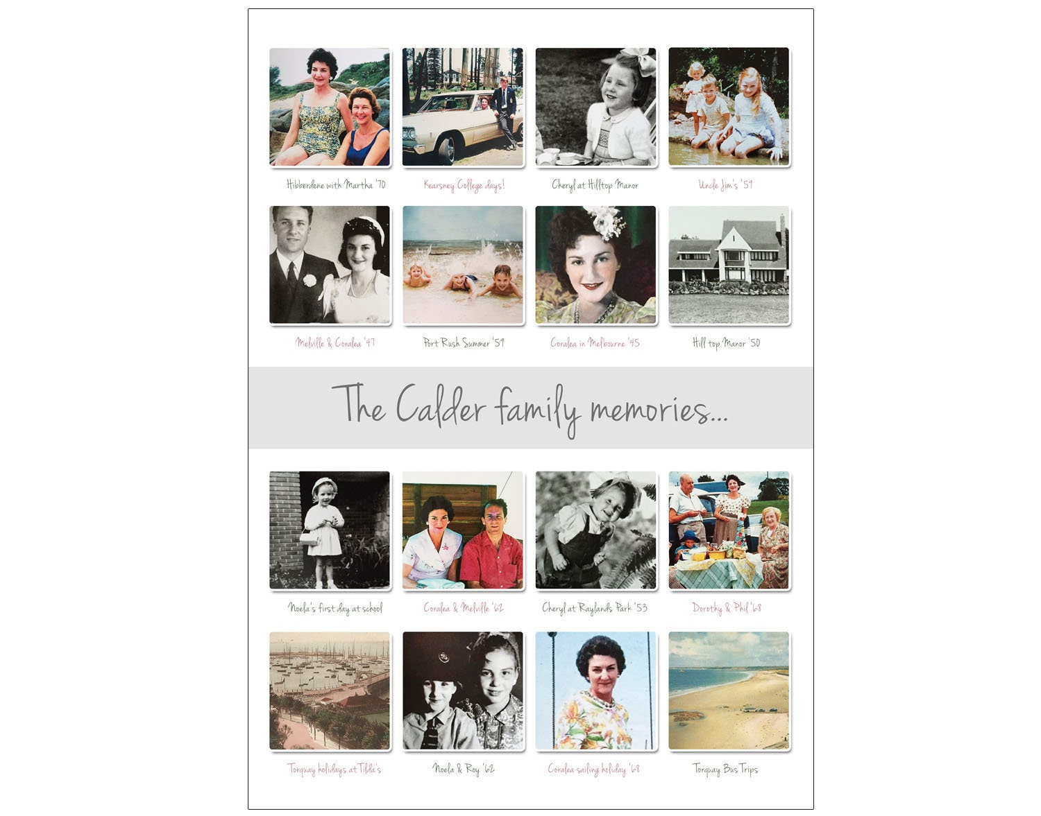 Personalised Past Memories Photo Collage Digital File - Etsy