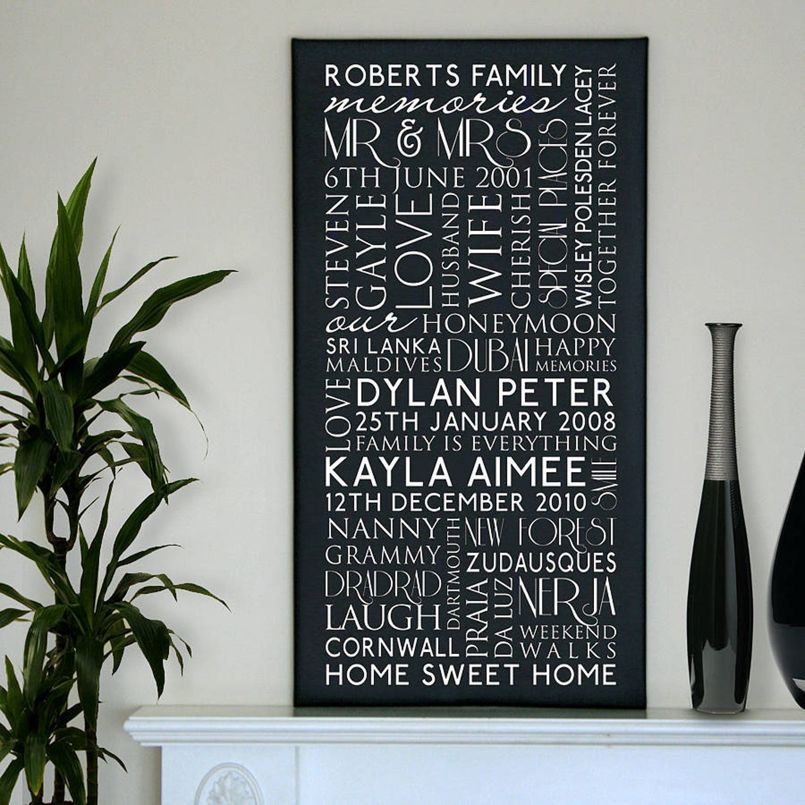 Personalised Family Best Memories Canvas - Etsy