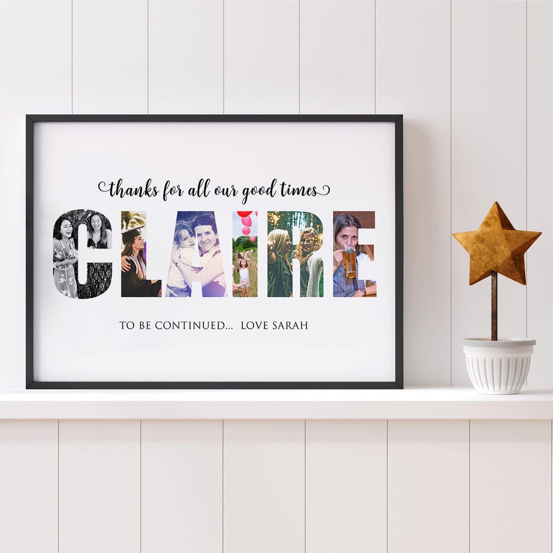 Personalised Photos Inside Name Word Art | Photo Collage | Photo Wall ...