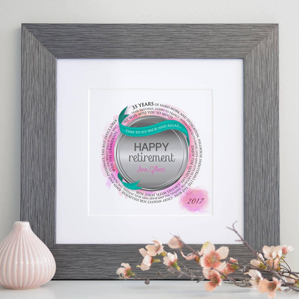 Personalised Retirement Award Art - Etsy