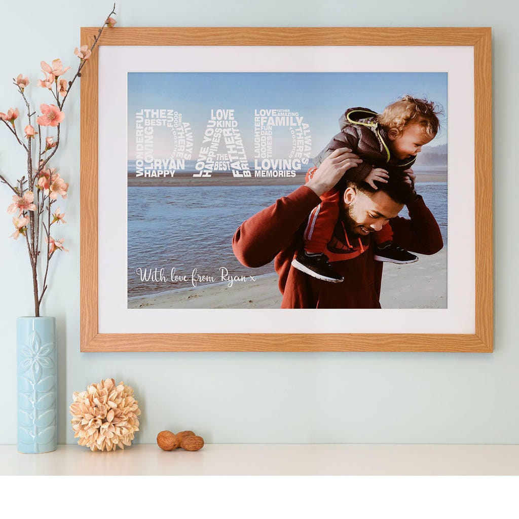 Personalised Dad Word Art Photo Art - Etsy