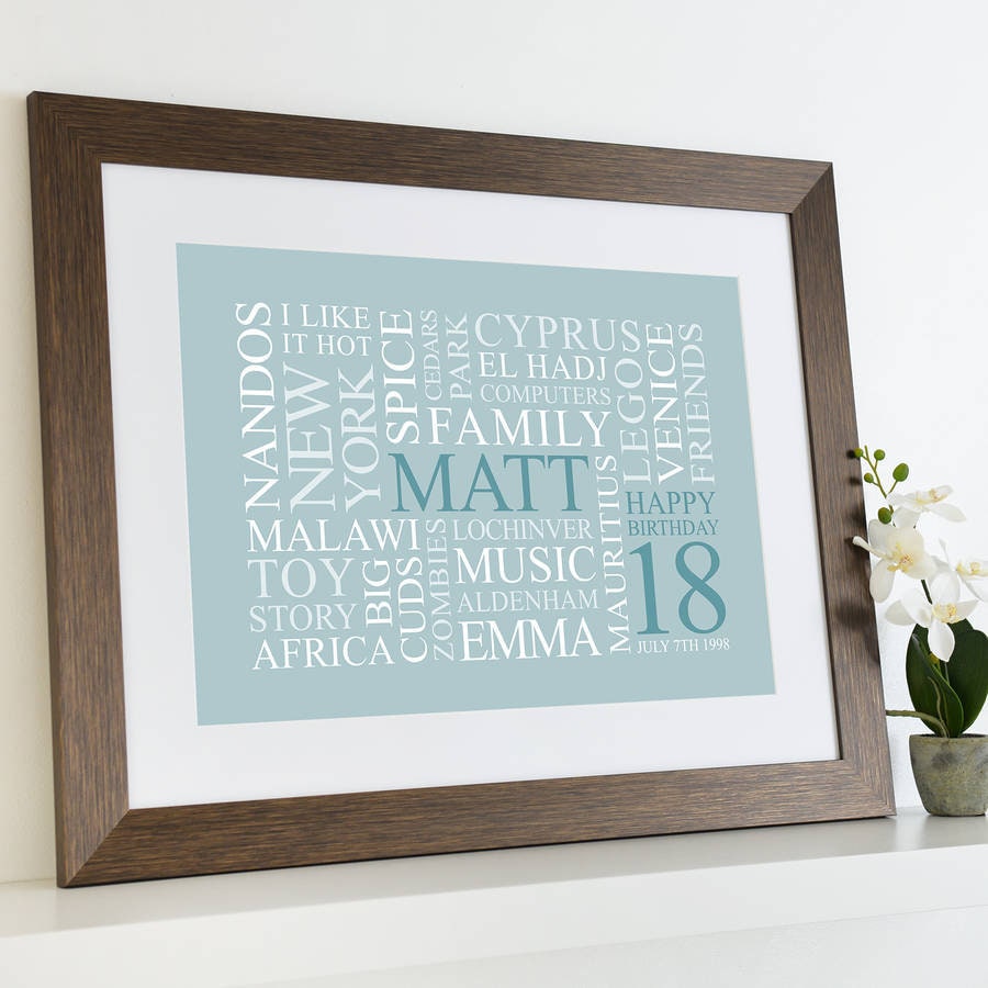 Personalised 18th Birthday Word Art Digital File - Etsy