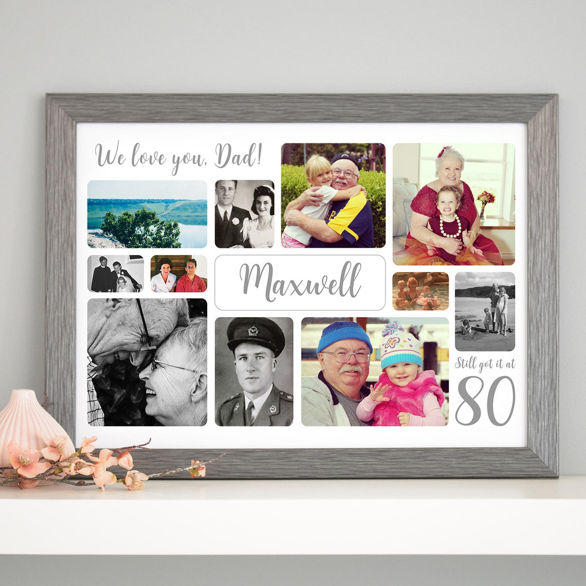 Personalised 80th Birthday Photo Collage - Etsy