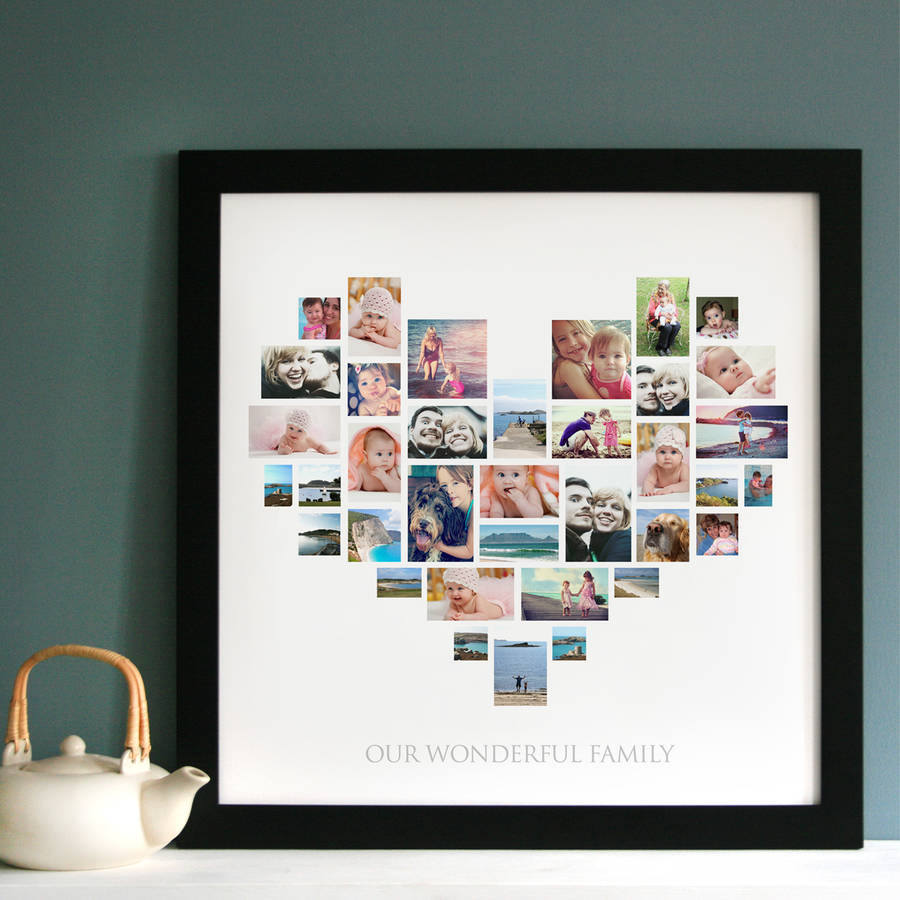 Personalised Heart Photo Collage Digital File - Etsy