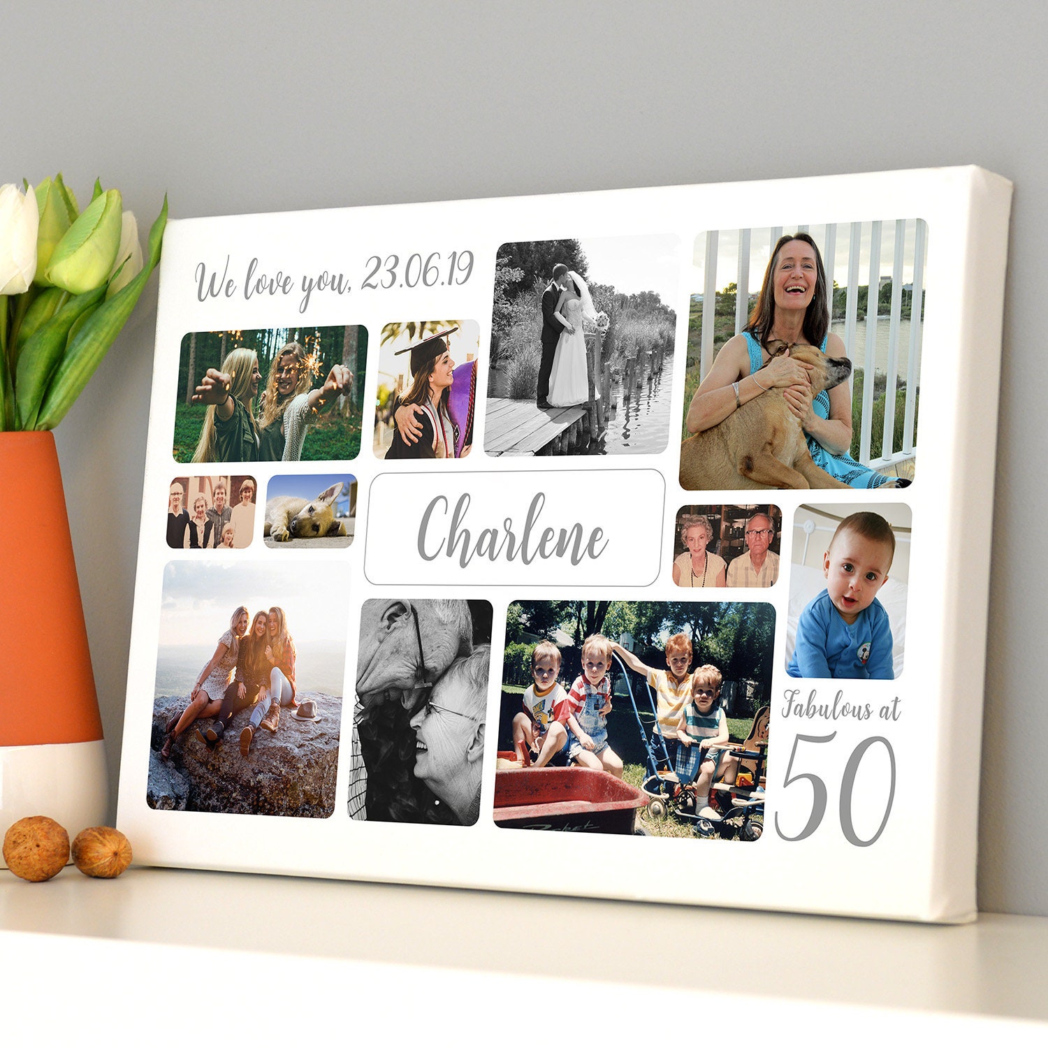 Personalised 50th Birthday Photo Collage - Etsy