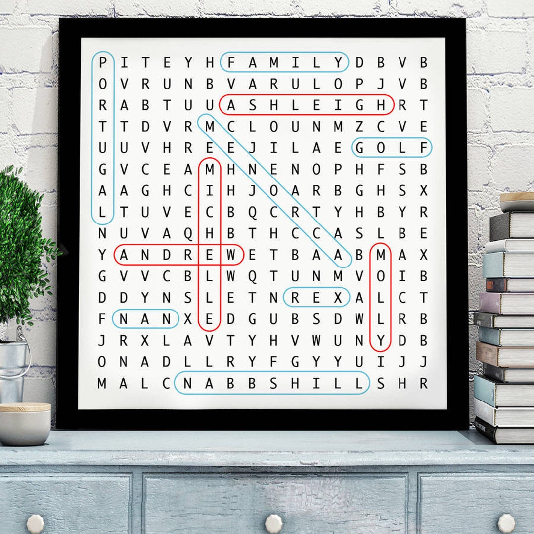 Personalised Word Search Art - Etsy