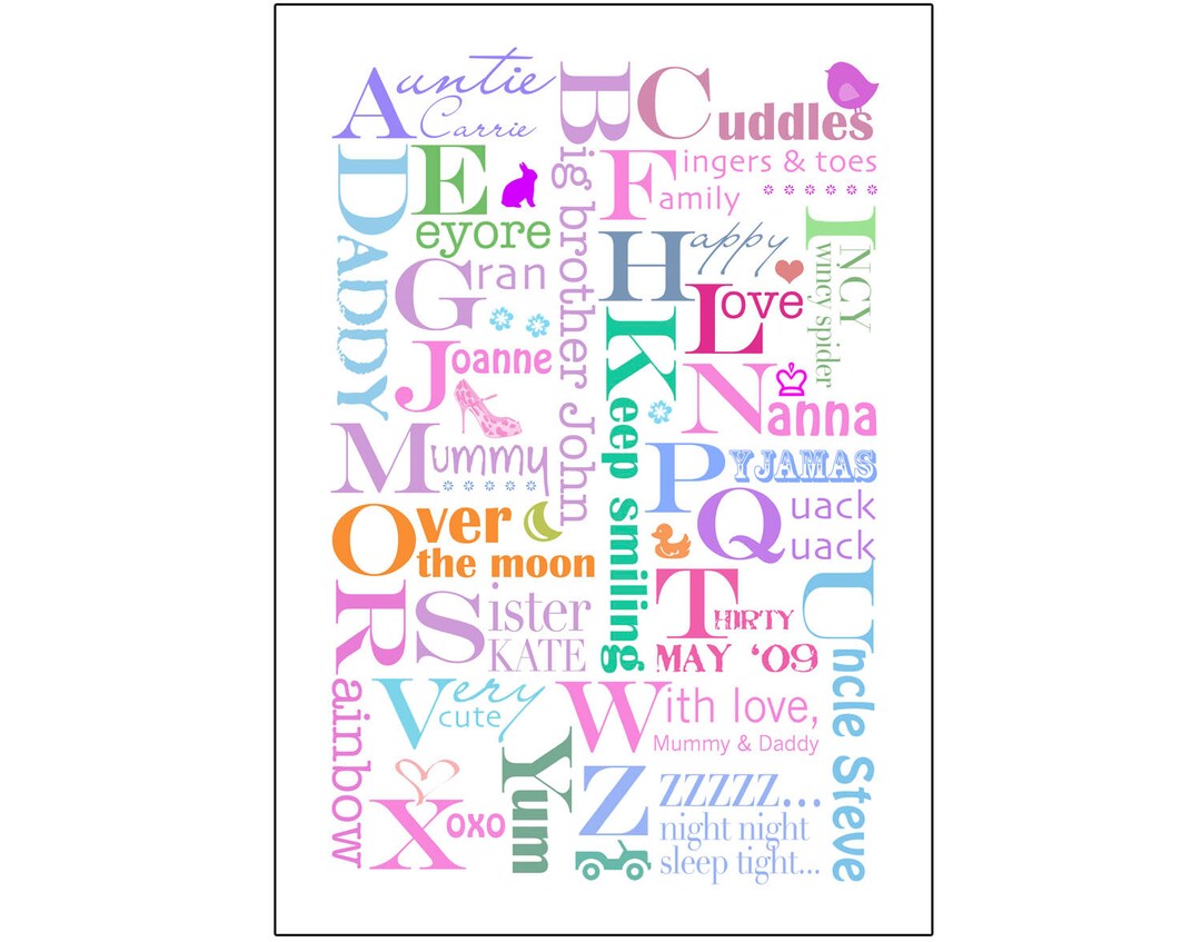 Personalised Alphabet Names Digital File - Etsy