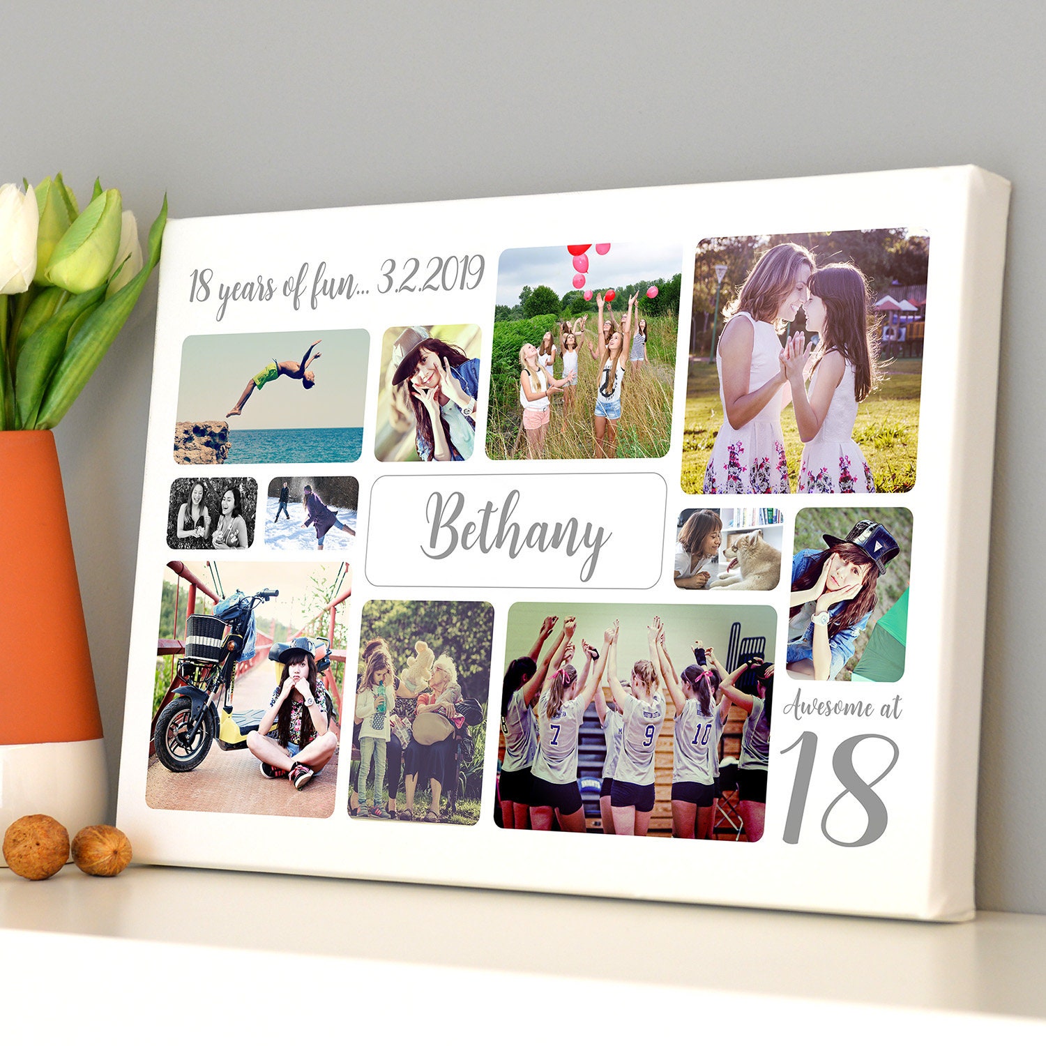 Personalised 18th Birthday Photo Collage - Etsy UK