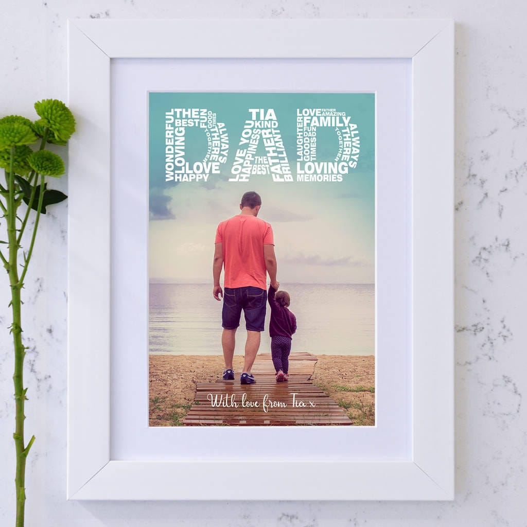 Personalised Dad Word Art Photo Art - Etsy