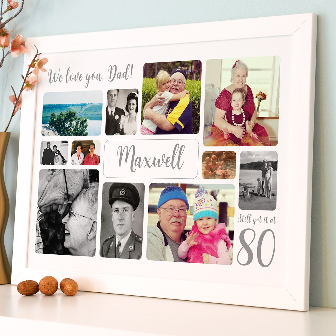 Personalised 80th Birthday Photo Collage | Etsy