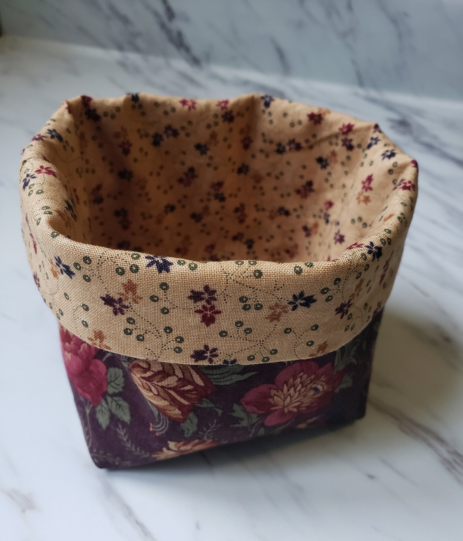 SMALL Fabric Thread Basket ORT Basket Fabric Basket Hair or | Etsy