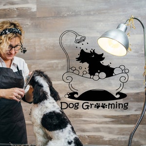 Dog Grooming Wall Decal, Custom Dog Grooming Salon Logo Vinyl Sticker ...