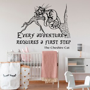 Cheshire Cat Wall Decal, Alice in Wonderland Wall Decal, Quote Every ...
