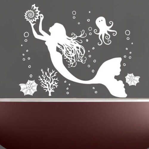 Mermaid Vinyl Wall Decal - Etsy