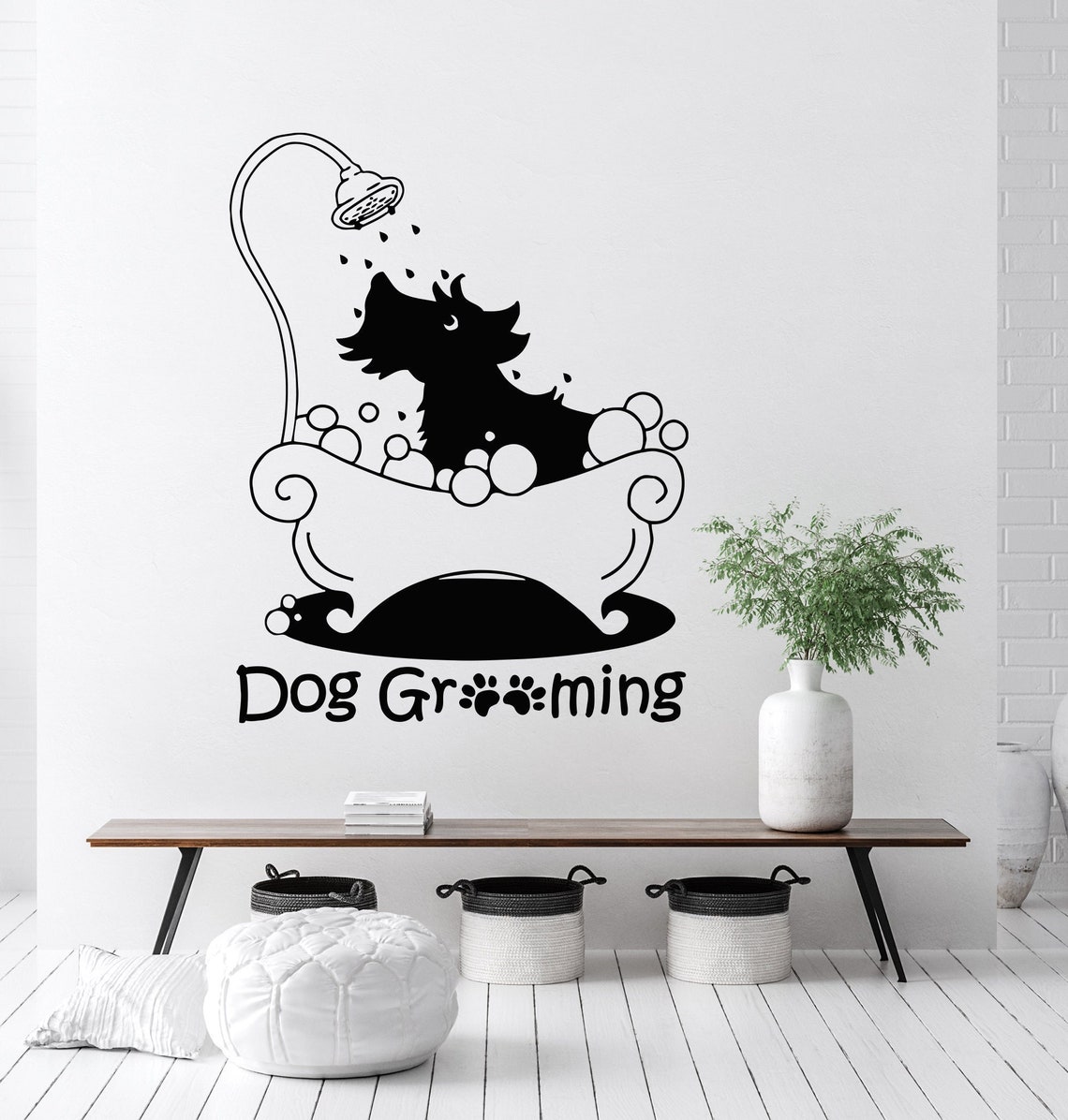 Dog Grooming Wall Decal Custom Dog Grooming Salon Logo Vinyl - Etsy
