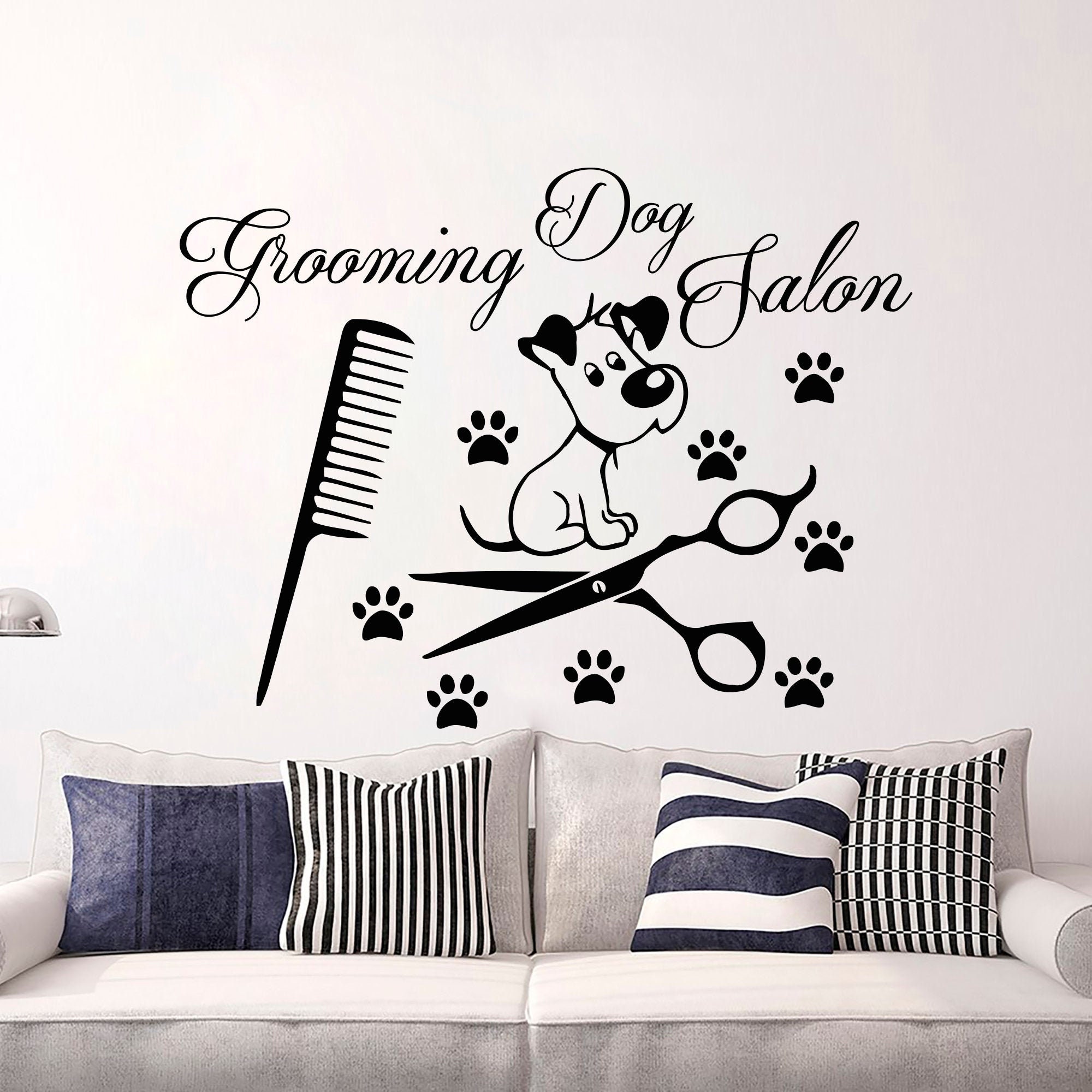 Grooming Salon Decor, Dog Vinyl Sticker, Dog Grooming Salon Wall Decal ...