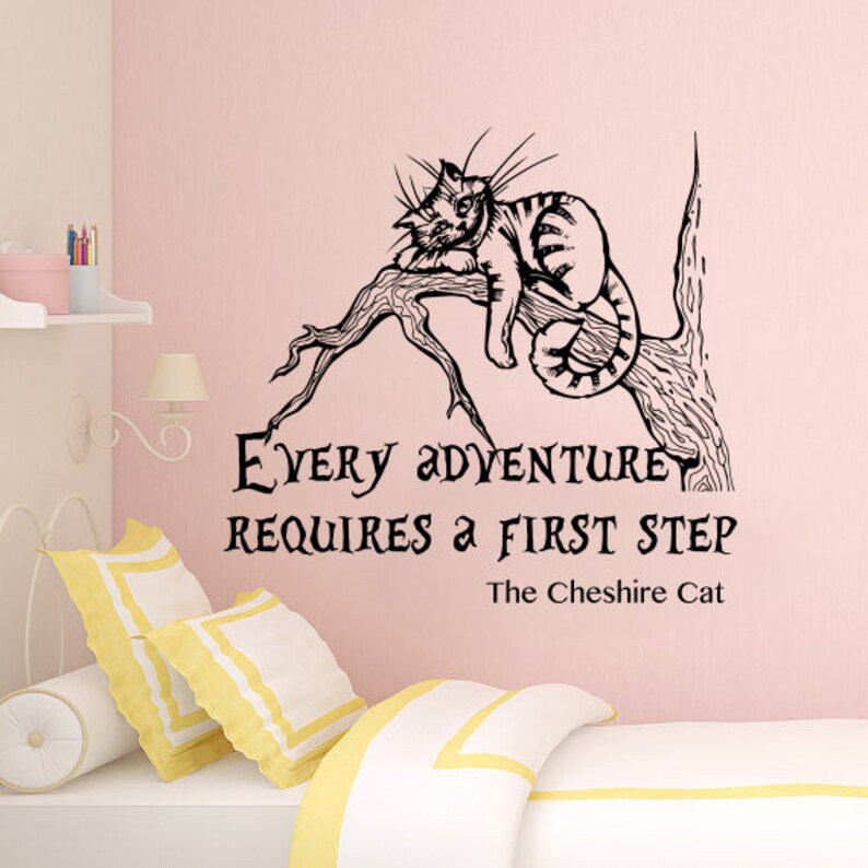 Cheshire Cat Wall Decal Alice In Wonderland Wall Decal Quote | Etsy