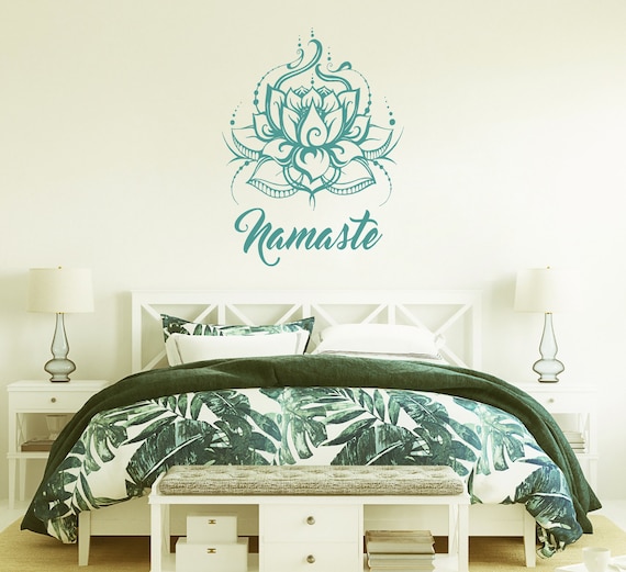 Lotus Wall Decal Namaste Decals Bohemian Decor Yoga Wall - Etsy