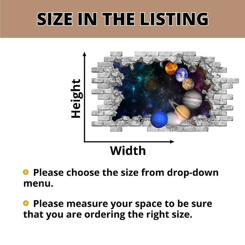 Solar System 3D Wall Decal Boy Nursery Outer Space Kids Boy - Etsy