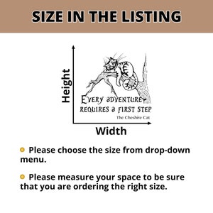 Cheshire Cat Wall Decal, Alice in Wonderland Wall Decal, Quote Every ...
