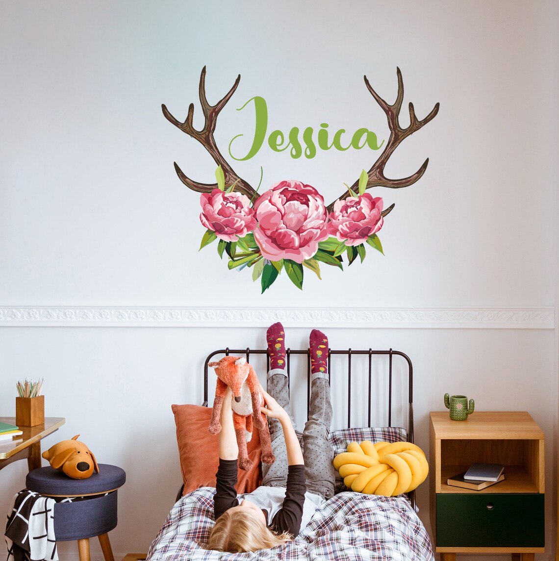 Name Wall Decal Girl Room Custom Wall Sticker Babytoddler | Etsy