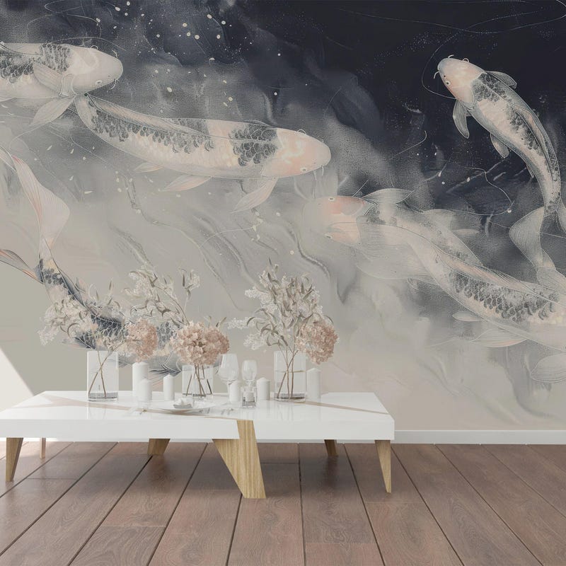 Koi Mural Wallpaper - Etsy