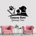 Grooming Salon Wall Decals, Personalized Company Name Wall Sticker, Pet ...