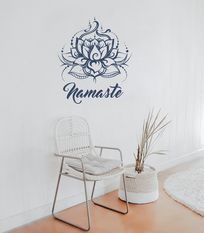 Lotus Wall Decal, Namaste Decals, Bohemian Decor, Yoga Wall Decal ...