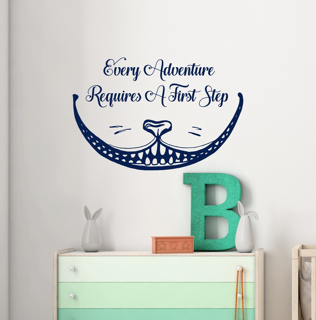 Cheshire Cat Smile Decal, Alice in Wonderland Sticker, Every Adventure ...
