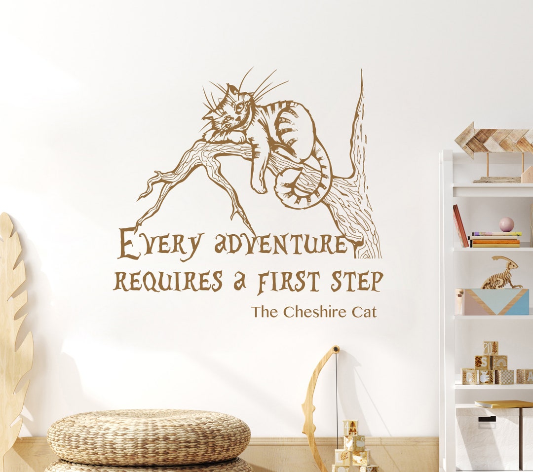 Cheshire Cat Wall Decal, Alice in Wonderland Wall Decal, Quote Every ...