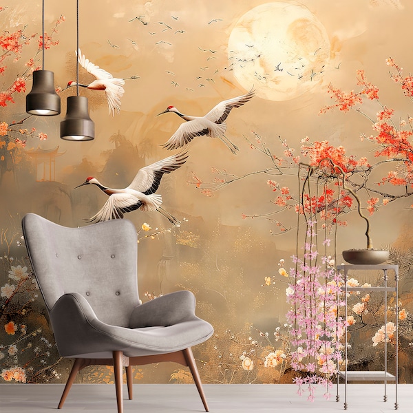 Gold Asian Wallpaper - Etsy