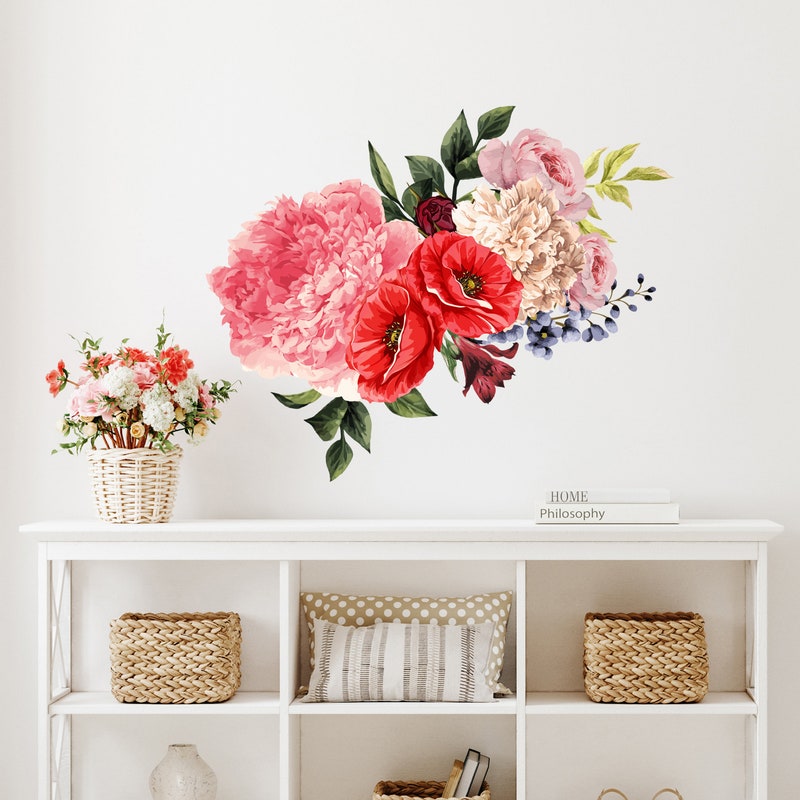 Poppy Flower Wall Decal - Etsy